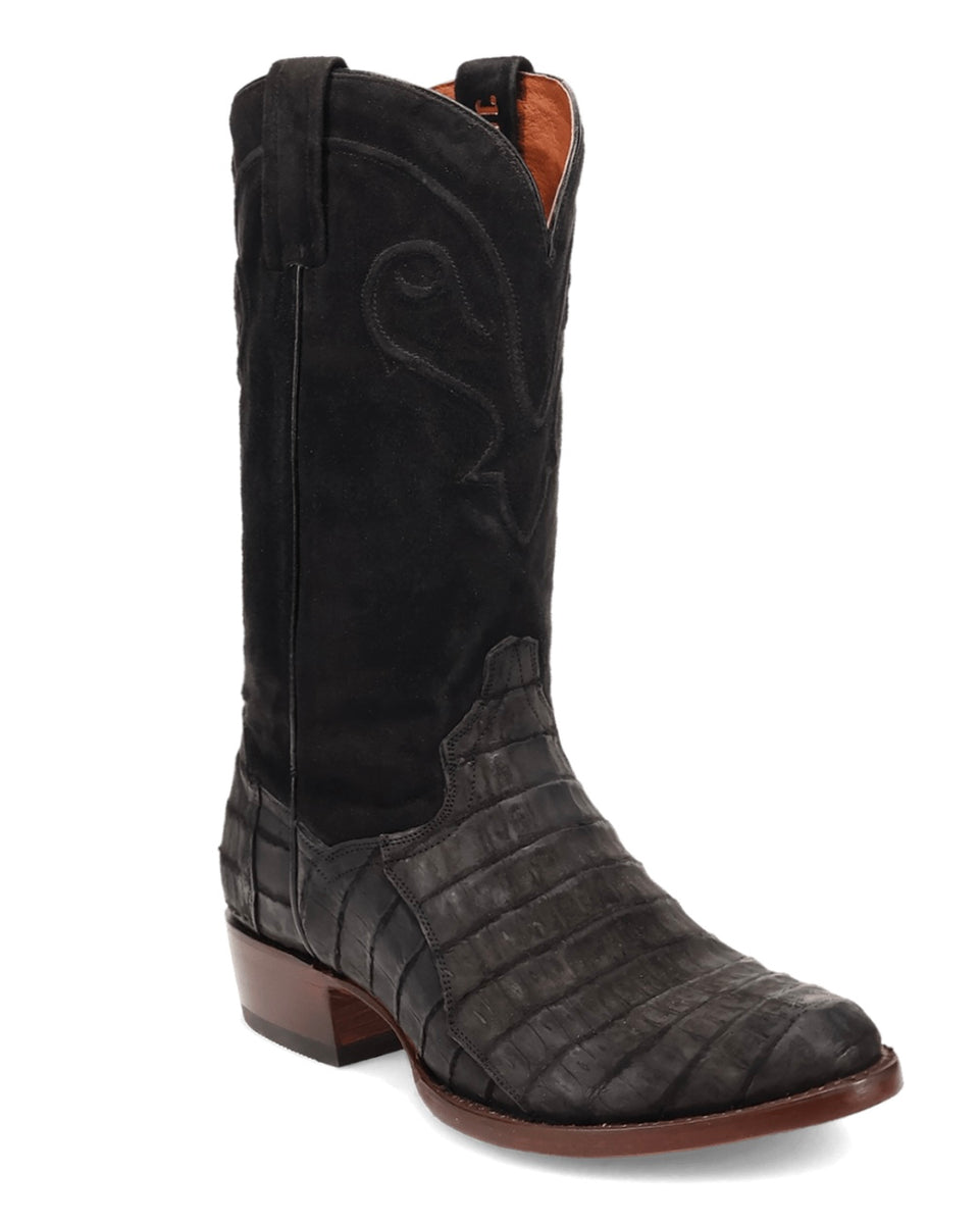 Dan Post Black Sueded Caiman Alvis Boot. – Rustic Soul