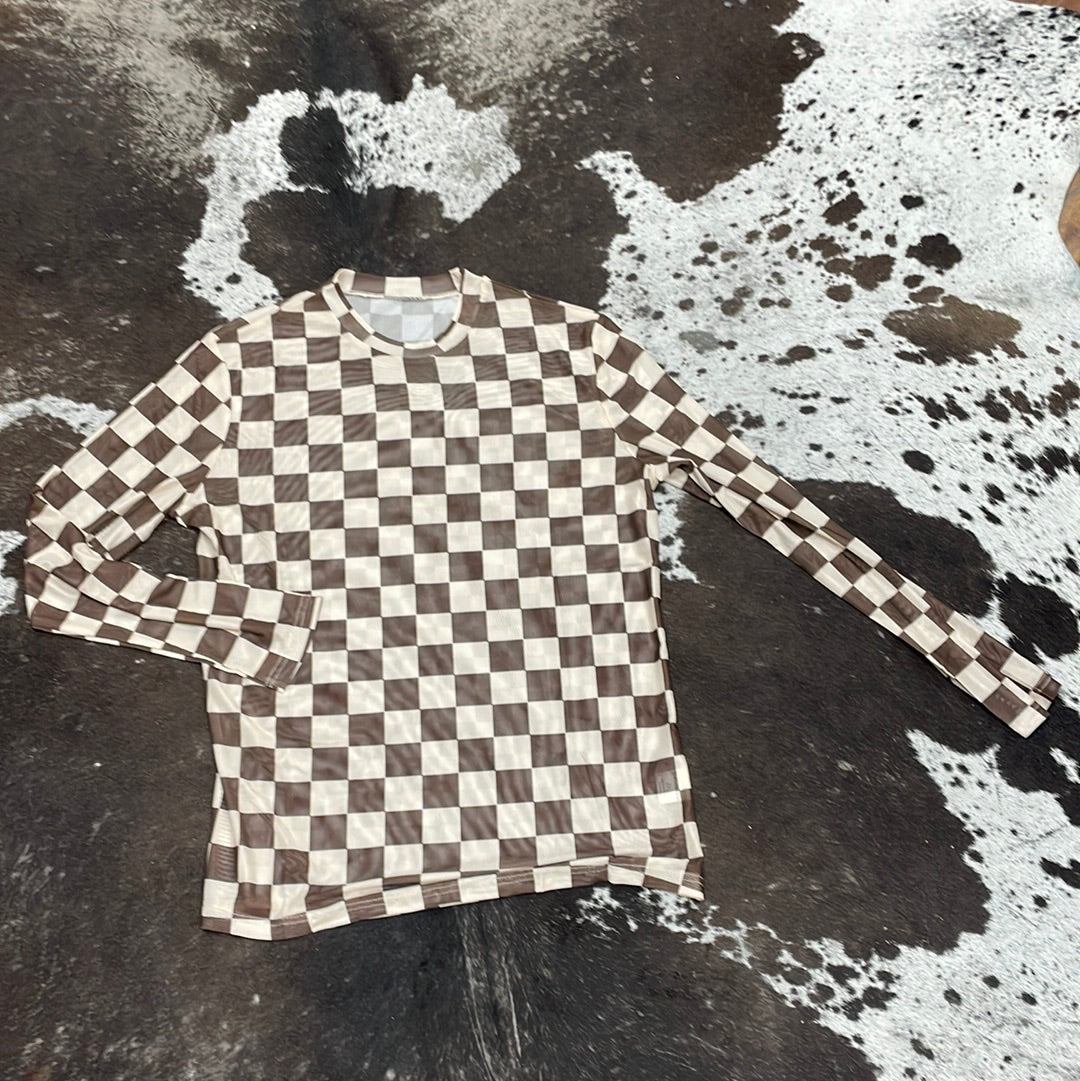 Checkered Mesh Top – Rustic Soul