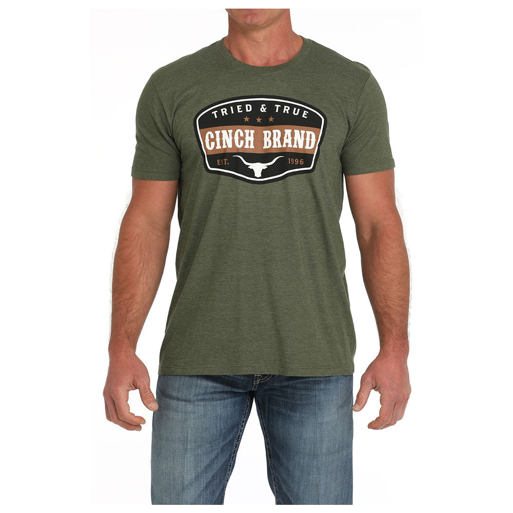 Cinch Men's Olive Short Sleeve Logo Tee. – Rustic Soul