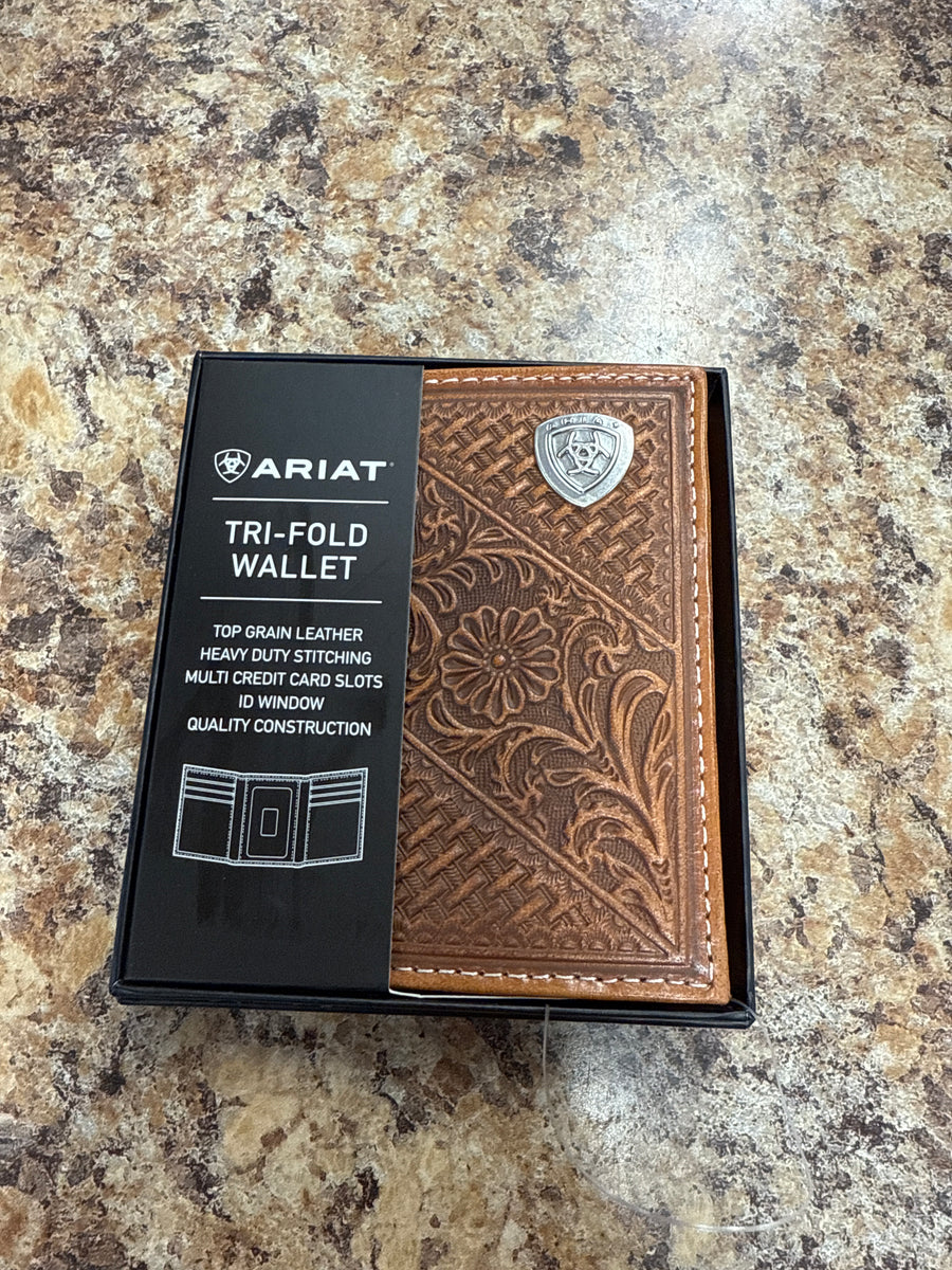 Ariat Tooled Leather Tri-fold Wallet – Rustic Soul