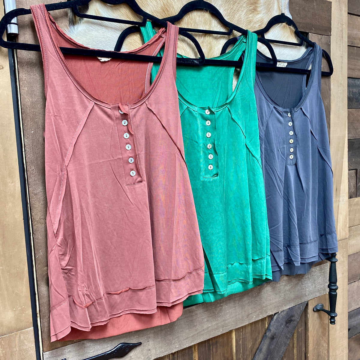 POL Basic Button Up Tanks – Rustic Soul