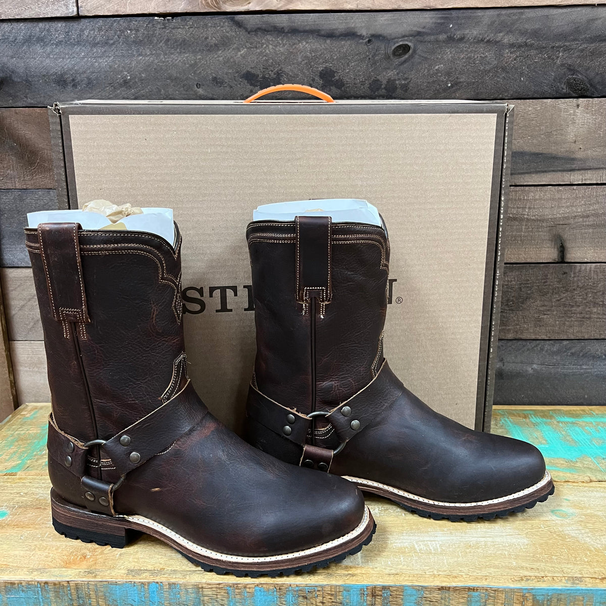 Men’s Stetson Puncher Harness Leather Boots – Rustic Soul