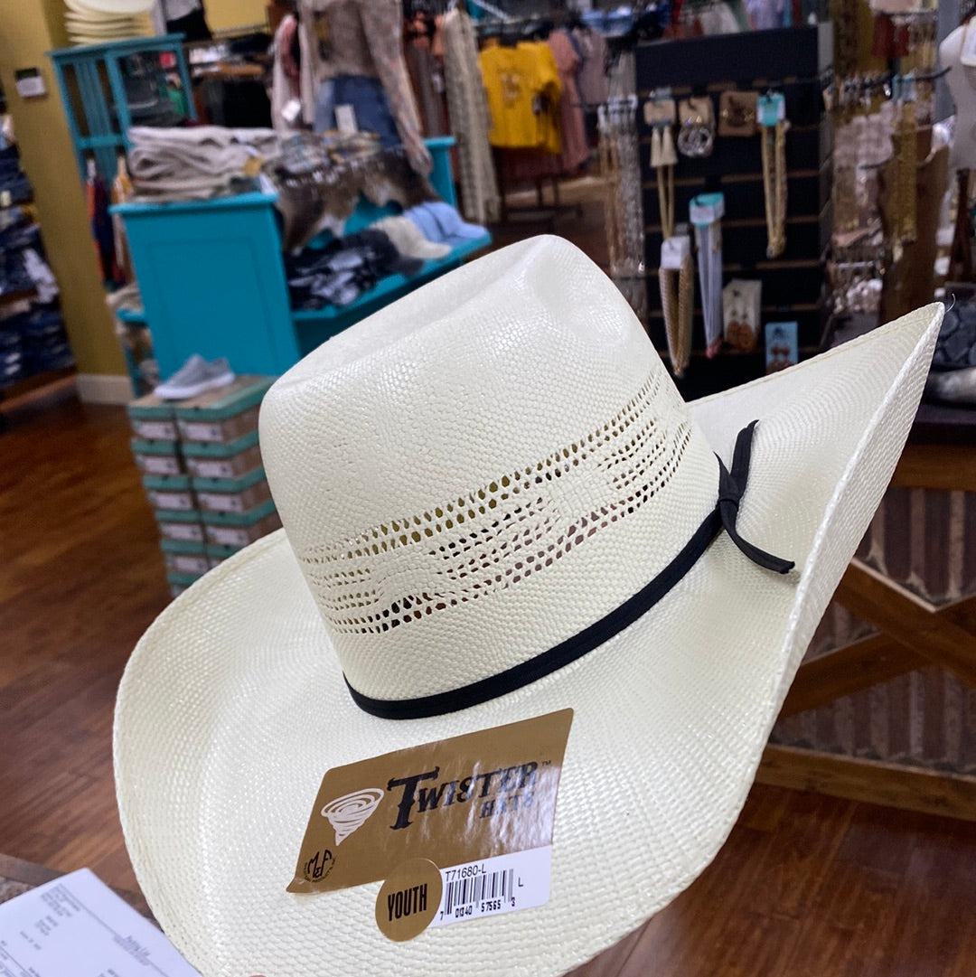 Twister kids white straw hat – Rustic Soul